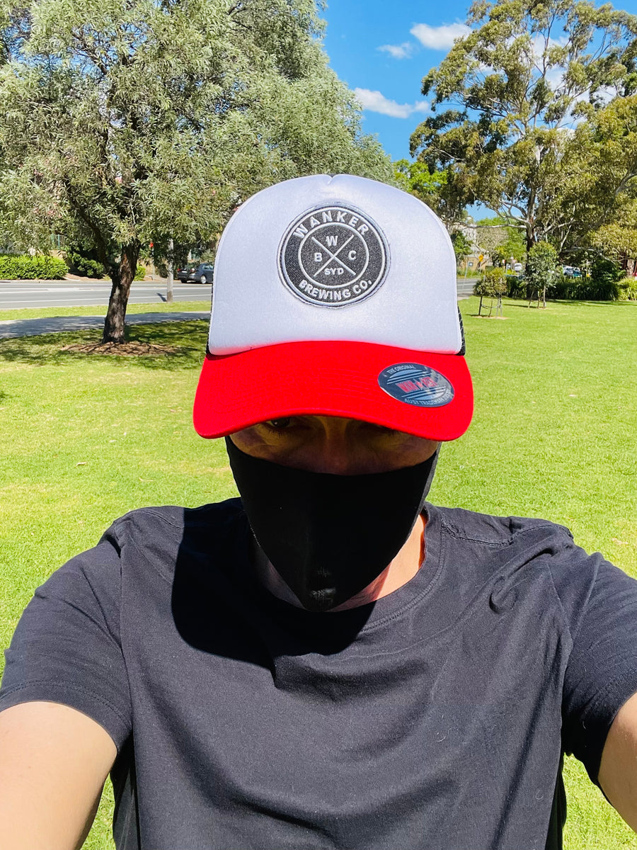 Red / White / Blue Trucker Cap with Wanker Brewing Co Logo – Wanker ...